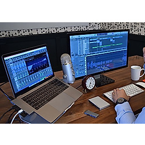 Tovatec Aluminum USB C Adapter Hub for 2016/2017 MacBook Pro 13 and 15 40Gbs Thunderbolt 3, 4k HDMI, Pass-Through Charging, Space Gray, 4.5"