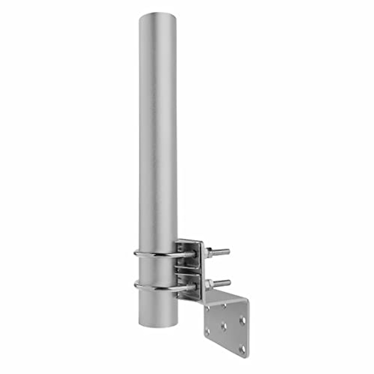 K001 V3 Antenna Pole Mount, Upgraded Ribbed Bracket Combine with Double U-Bolts 12" Longer 2mm Thicker Pole for Outside Home Antenna Installation
