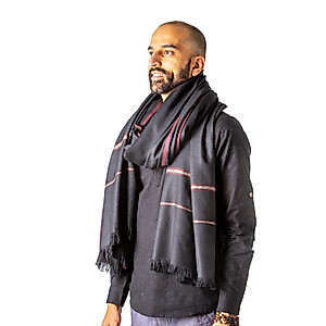 Om Shanti Crafts Meditation or Prayer Shawl or Plain Blanket, Wool Shawl/Wrap, Oversize Scarf. Unisex