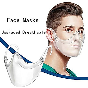 MAXRIENY Clear Face Shield, Face Shield Reusable Plastic Face Shield and Breathable Transparent Face Shield for Women 5.4x5.7in