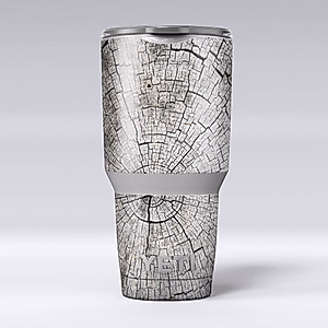 Design Skinz Aged Cracked Tree Stump Core - Skin Decal Vinyl Wrap Kit Compatible with The Yeti Rambler Cooler Tumbler Cups