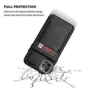 KIHUWEY iPhone 11 Pro Max Case Wallet with Credit Card Holder, Premium Leather Magnetic Clasp Kickstand Heavy Duty Protective Cover for 11 Pro Max 6.5 Inch(Black)