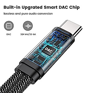 MOSWAG USB C to 3.5mm Headphone and Charger Adapter,2in1 USB Type C to Aux Audio Jack Hi-Res DAC and PD 60W 3.0 Fast Charging Dongle Cable Compatible with Pixel 4 XL,Galaxy S22 S21 S20+Plus Note 20