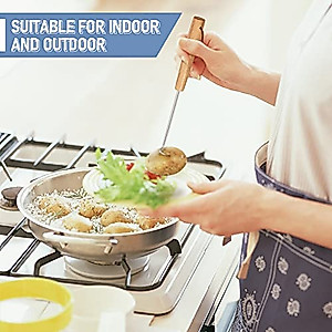 Pigtail Food Flipper 2Pcs, HaSteeL 17Inch Meat Turner Hook, Stainless Steel Pig Tail Flipper Hook With Wooden Handle, Grill Accessories for BBQ Grilling Griddle Kitchen Cooking - Left & Right Handed