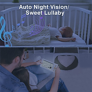 JouSecu Baby Monitor with Camera and Audio, 5" 720P HD Screen Video Baby Monitor with Pan-Tilt-Zoom Camera, 30hrs Long Battery Life on ECO, No WiFi, Two Way Talk, Night Vision, Ideal for New Moms