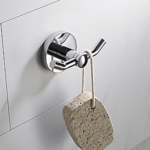 Kraus KEA-18802BG Elie Bathroom Robe and Towel Double Hook, 3 5/8 Inch, Brushed Gold