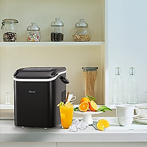 WANAI Ice Makers Countertop Portable Ice Machine 9 Ice Cubesin 7-8 Mins, 26lbs/24H, Self-Cleaning Electric Ice Making Machine with Ice Scoop and Basket L&S Bullet Sizes for Home Office Bar Party