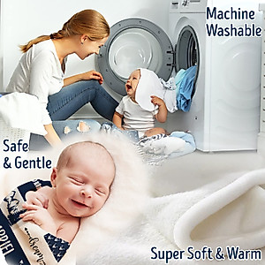 MeMate Personalized Woodland Baby Blankets, Baby Woodland Blanket Custom Name, Deer Baby Blankets for Boys Girls, Baby Bear Wolf Blanket for Baby Shower Newborn Infant Son Toddlers