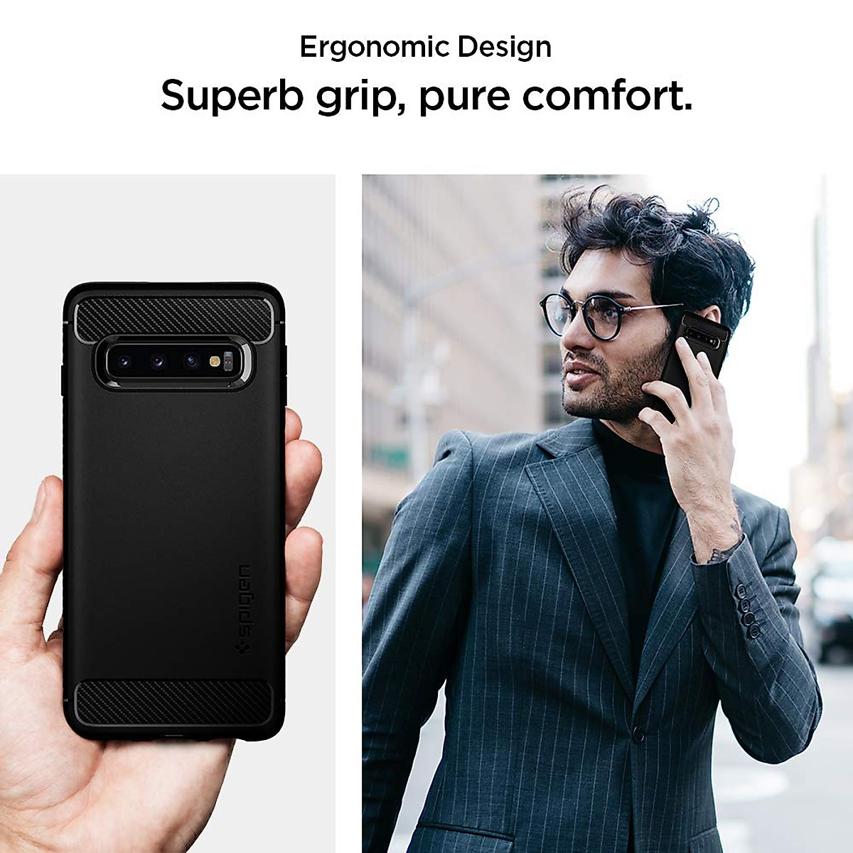 Spigen Rugged Armor Designed for Samsung Galaxy S10 Plus Case (2019) - Matte Black