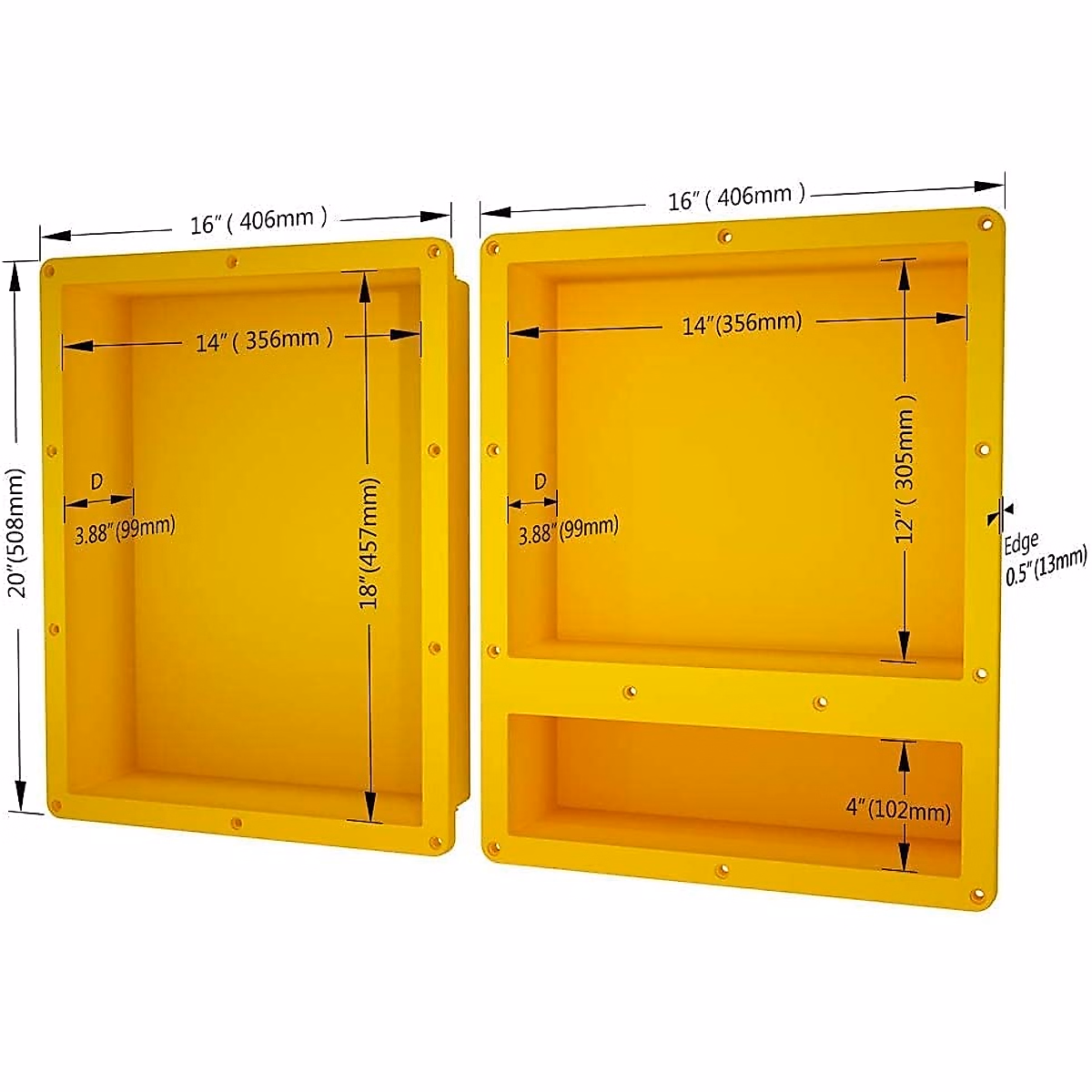 Shower Niche Recessed Shower Shelves, ABS Plastic Bathroom Shower Cube 32×20 inches, with Texture