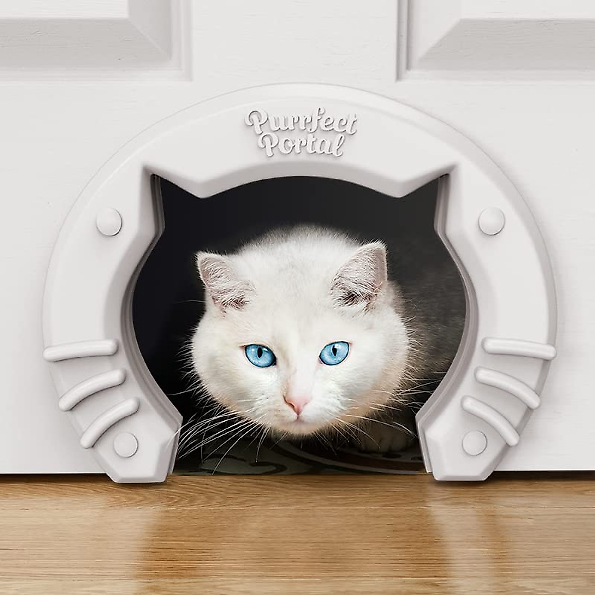 Cat Door Built-In Interior Pet Door for Small to Large Cats - Easy Install