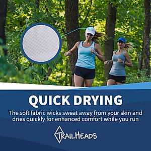 TrailHeads Women's Race Day Performance Running Cap, Lightweight & Quick Drying Mesh Sports Hat with Reflective Trim - White