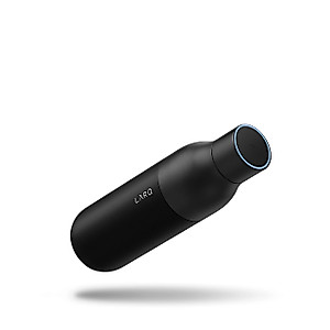 LARQ Bottle PureVis 25 oz - Self-Cleaning and Insulated Stainless Steel Water Bottle with UV Water Purifier and Award-winning Design | Reusable & Travel Friendly, 1-Year Warranty, Obsidian Black