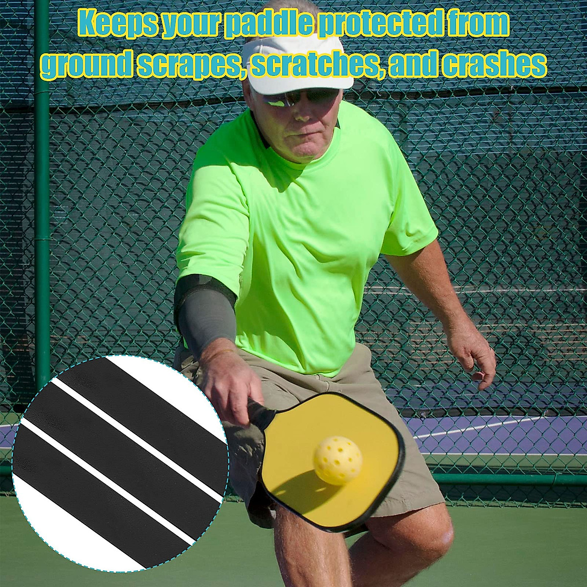 Juexica 4 Pcs Edge Ball Tape Ball Paddle Edge Tape Ball Racquet Guard Protection Tape Ball Paddle Side Tape for Paddles (Black)