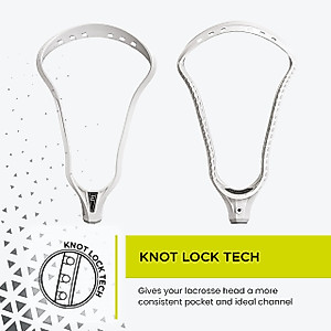Epoch Women's 10-Degree Elite Lacrosse Unstrung Head for Attack/Midfield Power Players, Bottom Rail Design with Stiff Flex iQ3, Knot Lock Technology for Optimum Control and Feel, Made in USA