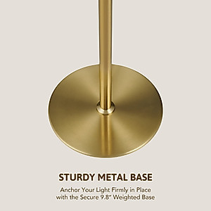VONLUCE Gold Floor Lamp for Living Room, Modern Brass Floor Lamp 64'' Tall Standing Light w/ E26 Bulbs & Foot Switch, Industrial Standing Lamp for Bedroom Home Office Décor Reading