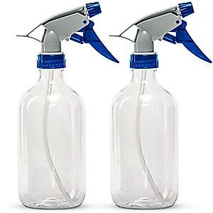 DecorRack 2 Plastic Spray Bottles 20oz Clear Empty Spray Bottle, Professional Sprayer with Adjustable Nozzle for Cleaning Solutions, Kitchen, Garden, Hair, Plants, Leak Proof Fine Mist Bottle (2 Pack)