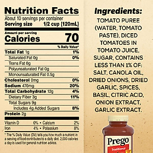 Prego Traditional Pasta Sauce, 45 Oz Jar