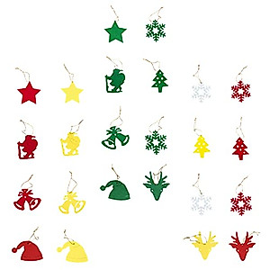 48Pcs Christmas Ornaments Felt Hanging Pendant Holiday Hanging Xmas Tags Bell Ornaments Christmas Tree Decorations Xmas Tree Hanging Pendant Pentagram Christmas utenciles Elder