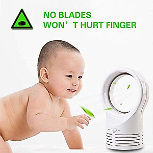 DAYSALER Bladeless Fan, Portable Personal Air Cooler Desktop Air Multiplier Table Cooling Fan, Safe Quiet Table Fan Portable Durable Lightweight for Home Bedroom Baby-Room Office Outdoor