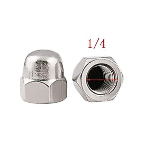 TAODAN 10pcs 1/4-20 Stainless Steel Hex Acorn Cap Nut Decorative Round Head Cover Dome Nuts
