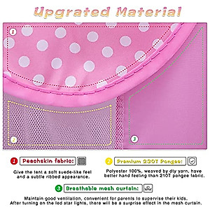 TTLOJ Kids Gift Play Tent with Star Lights Crown & Wand, for Girls Boys, Princess Castle Toy Tent, Large Playhouse Toys for Girl Toddler Children Play House, Teepee Tent Indoor Outdoor