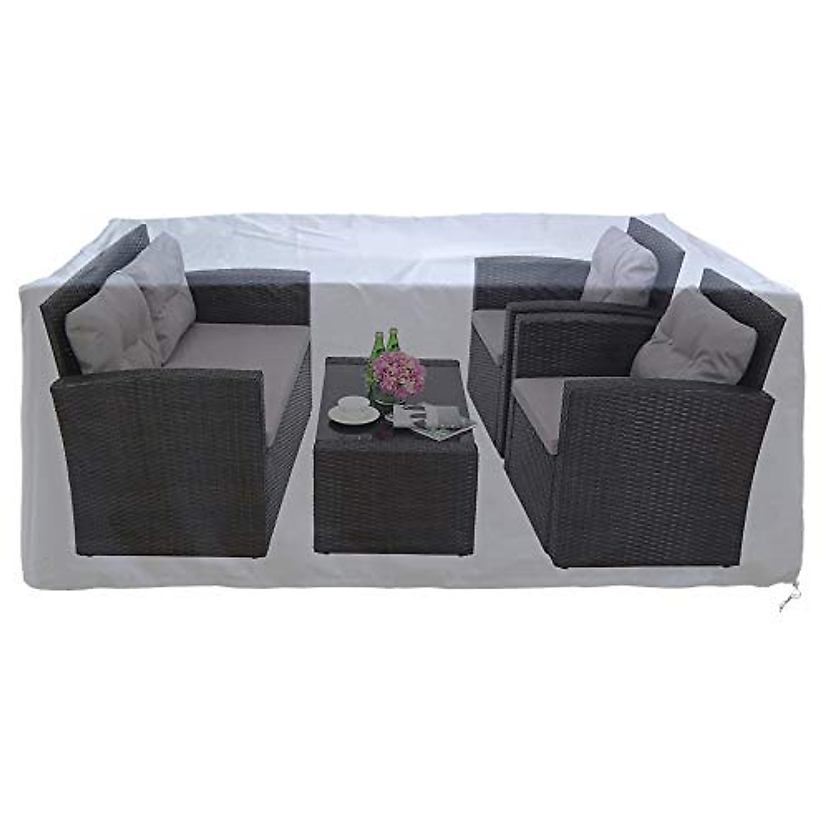 HAPLIFE Patio Furniture Set Covers Outdoor Conversation Set Covers Sectional Garden Sofa Covers Chair Loveseat Covers Waterproof Dust Protective