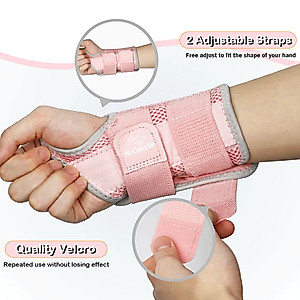 NuCamper Wrist Brace Carpal Tunnel Right Left Hand for Men Women, Night Wrist Sleep Supports Splints Arm Stabilizer with Compression Sleeve Adjustable Straps,for Tendonitis Arthritis Pain Relief