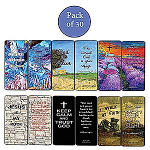 Favorite Bible Verses Bookmarks How Great is Our God Bookmarks (30 Pack) - Handy Life Changing Bible Texts That are Very Uplifting - Stocking Stuffers Encouragement Tool - Bible Study Church Supplies
