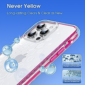 CASEKOO Air-Filled Designed for iPhone 14 Pro Max Case [5X Military Drop Protection][Air-Filled Bumper]Clear Backplane Shockproof Protective Slim Phone Cases for Men Women 6.7 Inch 2022,CloudCush Pink