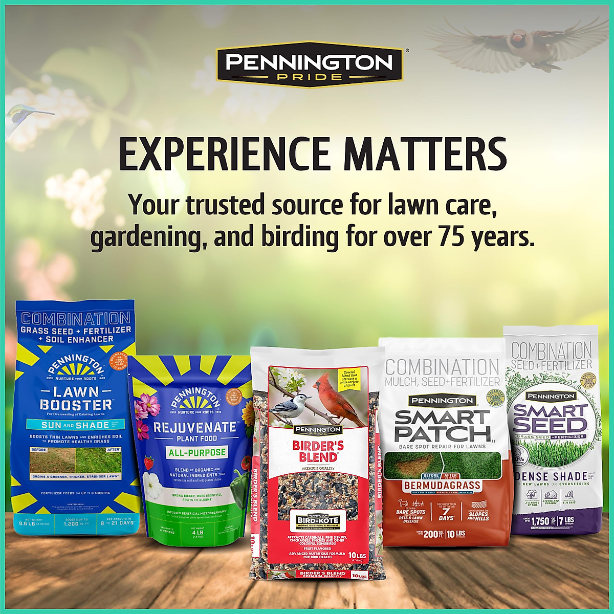 Pennington Pride Wild Finch Blend, Wild Bird Seed for Outside Feeders, Special Mix for a Variety of Musical & Colorful Birds, Great to Feed Year-Round, 10-lb. Bag