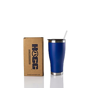 Hogg Modern Curve 30 oz Tumbler - Royal Blue, Powder Coated Tumbler, Bulk Tumblers with Lids and Straws, Engravable Blanks, Powder Coated Tumblers for Laser Engraving, Etching, Vinyl, DIY