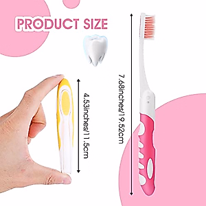 Sibba Travel Toothbrush, 4 Pack Folding Toothbrushes, Portable Soft Bristles Toothbrush with Box for Travel Camping Hiking School Home