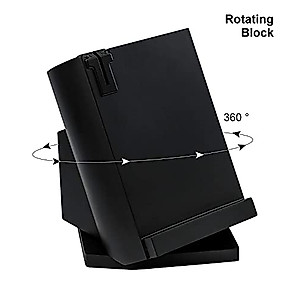 Knife Set, 14-Piece German Steel Kitchen Knife Block Sets with Built-in Sharpener, Rotating Block