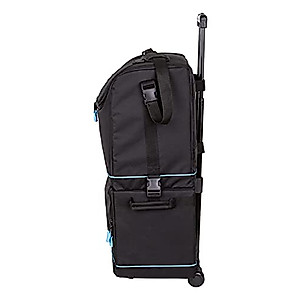 ArtBin 6922SP Tote Express Rolling Portable Art Craft & Sewing Storage Organizer Bag with Wheels-Fits Sewing Machine, 0, Black/Aqua