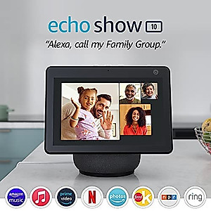 Echo Show 10 (3rd Gen) | HD smart display with motion and Alexa | Charcoal | with Wyze Cam V3