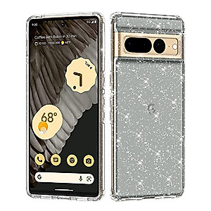 Lamcase Google Pixel 7 Pro (2022) Case - Crystal Clear Glitter TPU Slim Shockproof Cover for Women & Girls
