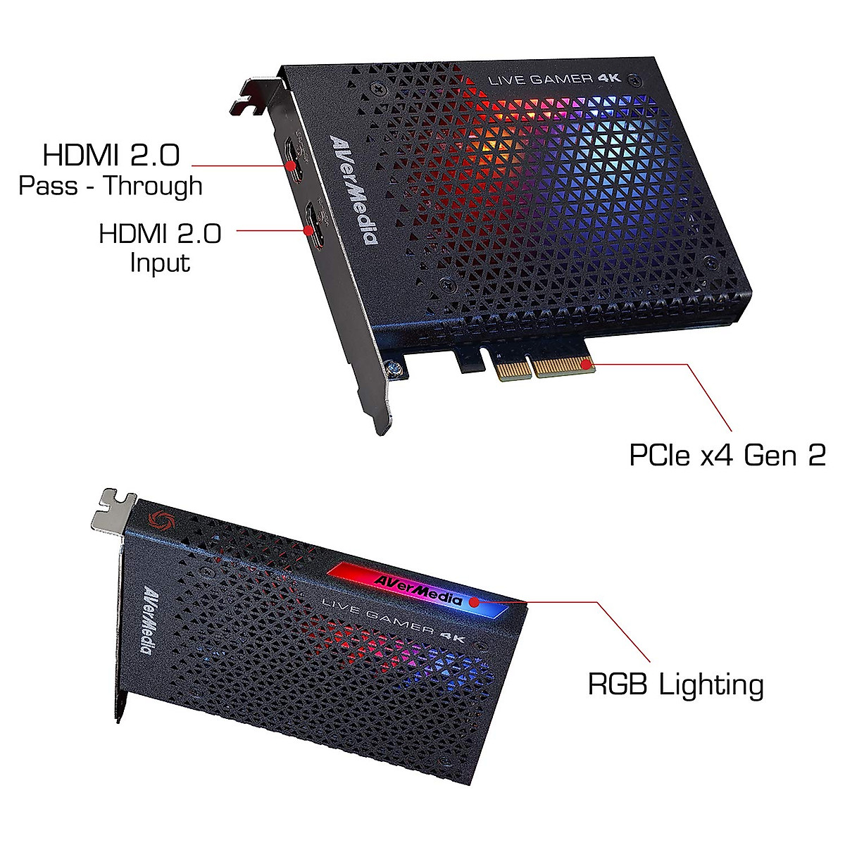 AVerMedia GC573 Live Gamer 4K Internal Capture Card: 4K60 HDR10 Streaming and Recording with Ultra-Low Latency for PS5, Xbox Series X/S, OBS, Twitch, YouTube, Windows 11 - TAA/NDAA Compliant