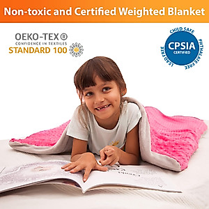 Super-Soft Kids Weighted Blanket 7 Pounds - Weighted Blanket for Kids - Easy to Clean, Washable Minky Cover - 41x60 Inches 7lbs Child Weighted Blanket - Small Heavy Blanket for Girls and Boys