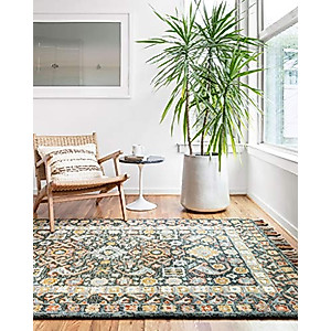 Loloi II Elka Collection ELK-03 Denim/Multi 5'-0" x 7'-6" Area Rug
