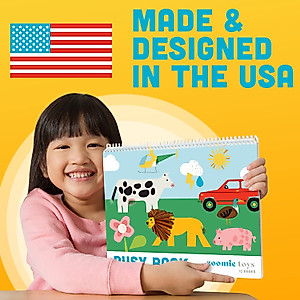 Made in USA - Busy Book for Toddler Toys - Preschool Learning Tools - Kids Books with Toddler Learning Activities - Busy Board for Toddlers - Activities for Kids (10 Pages)