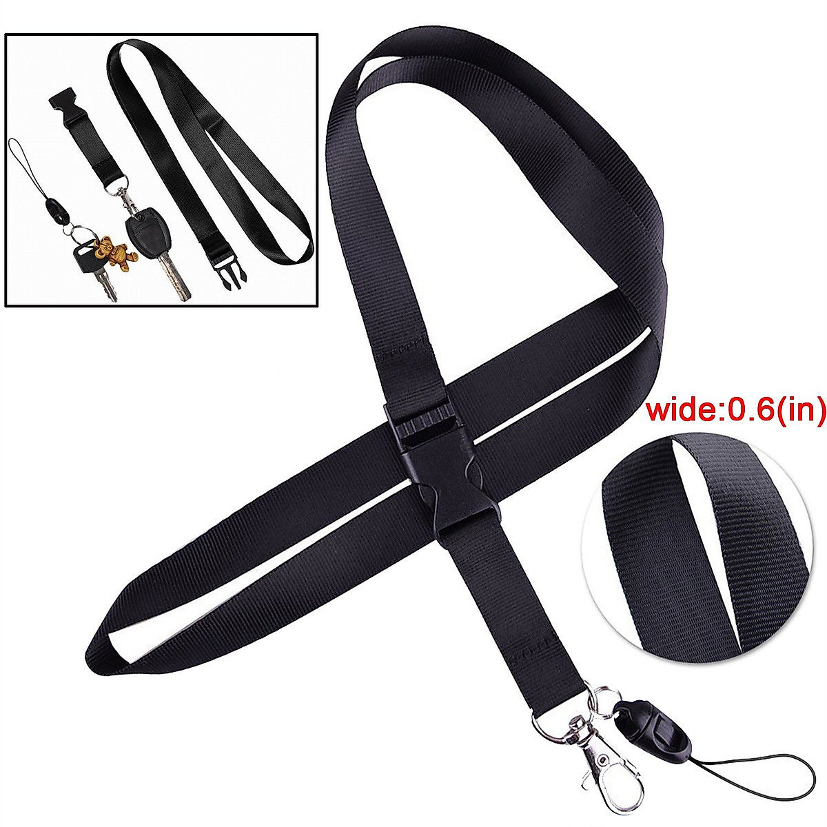 YOUOWO 5 Pack Lanyards with ID Badge Holder Neck Office Lanyards with Horizontal Name tag Card Holders Cruise lanyards for id Badges Holder Black Blue Yellow Orange Purple Lanyards