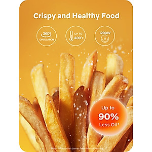 Silonn Air Fryer Oven, 2-in-1 Smart Air Fryer Toaster Oven Combo, 14QT Stainless Steel Air Fryer Oven with Digital Countertop, Natural Convection Roast Bake, Black