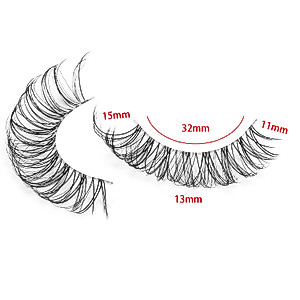 DSLONG Cat Eye Lashes Looks Like Eyelash Extensions, Russian Strip Clear Band Natural Look Wispy Lashes, D Curl Fluffy Volume Cross Multi layered Invisible Band Eyelashes (02B)