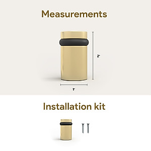 MEGA HANDLES Floor Door Stopper - Gold Door Stopper Quickly Installed Wall Protector, Wall Protectors from Door Knobs, Door Stop Floor Mount with mounting Hardware Included - Satin Brass - 2 Inch