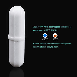 MECCANIXITY Magnetic Stirrer Mixer Stir Bar Rod 35mm(1.38") with Ring Shape PTFE Coating Magnet White for Laboratory Pack of 4