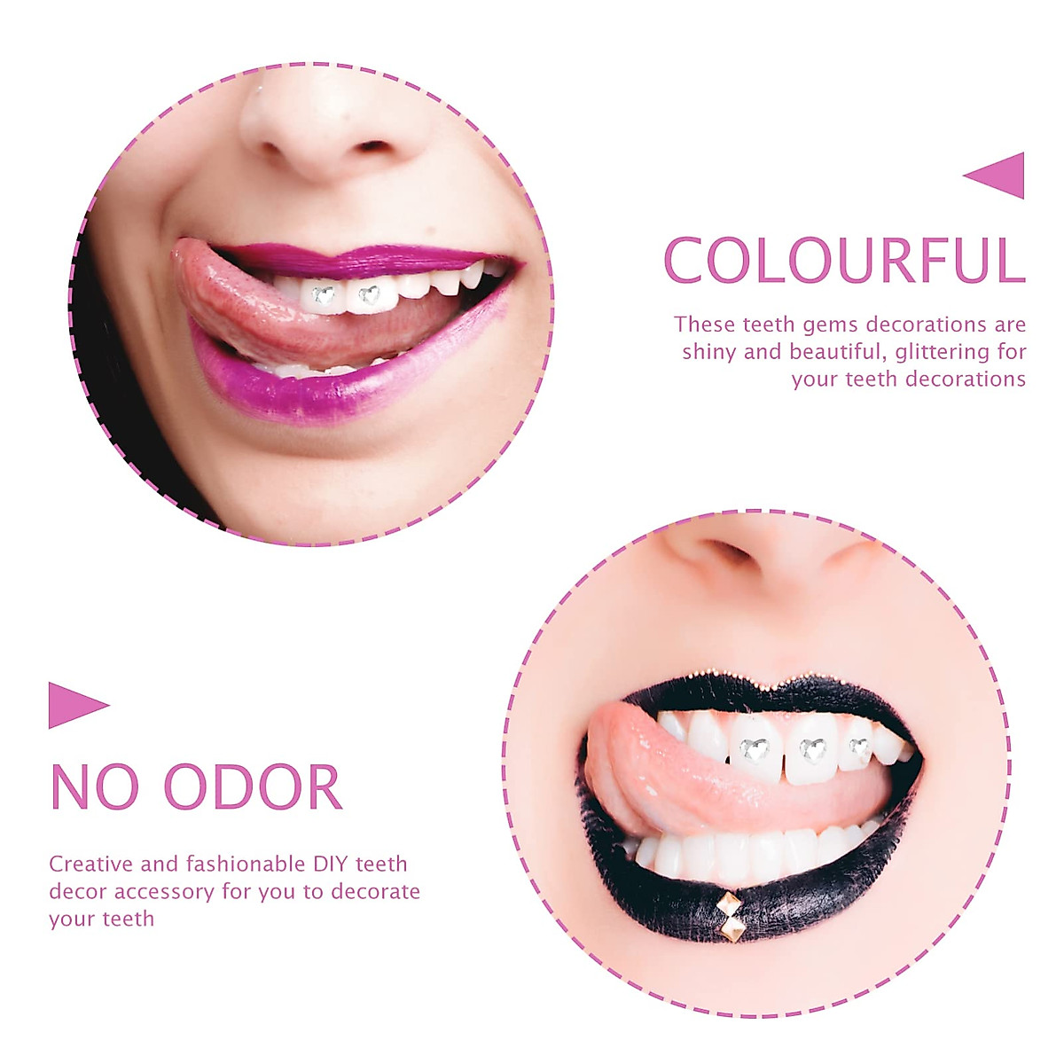 POPETPOP Teeth Jewelry, Tooth Gems Kit, Removable Tooth Ornaments Teeth Diamond for DIY Tooth Decor Nails Decor 10pcs