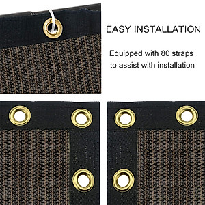 Sunnyglade 6 feet x 50 feet Privacy Screen Fence Heavy Duty Fencing Mesh Shade Net Cover for Wall Garden Yard Backyard (6 ft X 50 ft, Brown)