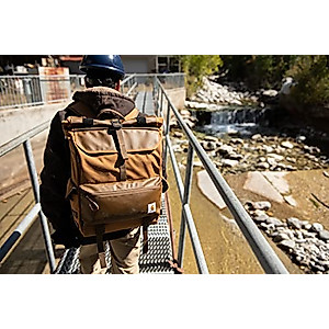 Carhartt Nylon Roll Top, Heavy-Duty Water-Resistant Backpack, Brown, One Size