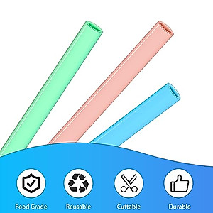 Silicon Replacement Straws for Owala FreeSip 19oz 24oz 32oz Water Bottle, 3pcs Reusable Straws with Cleaning Brush for Owala Insulated Water Bottle 24oz 32oz and Flip 25oz, Bottle Accessories